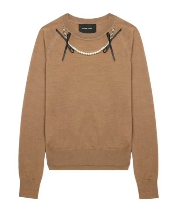 Simone Rocha Embellished Raglan-sleeve Sweater