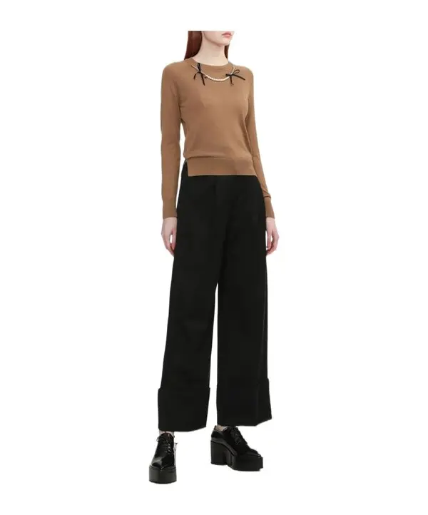 Simone Rocha Embellished Raglan-sleeve Sweater