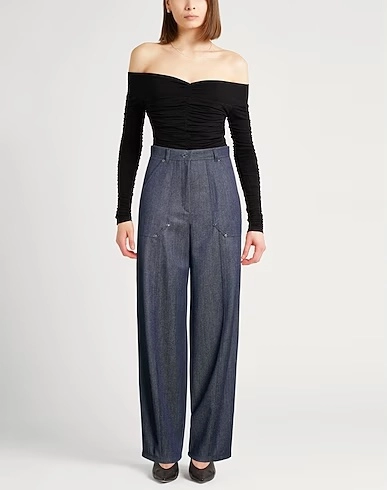 Max Mara Denim Effect Wool Trousers