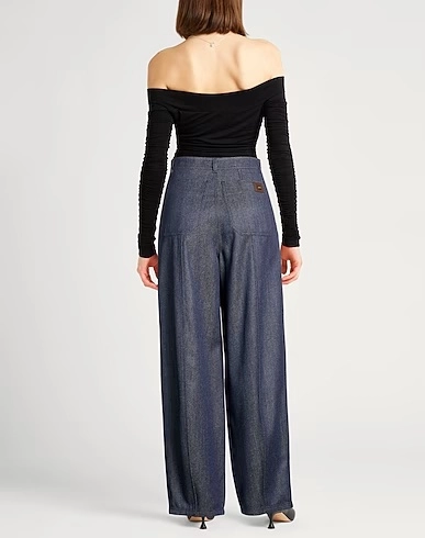 Max Mara Denim Effect Wool Trousers