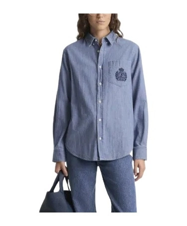 SPORTY  RICH Sporty & Rich Embroidered Pocket Shirt