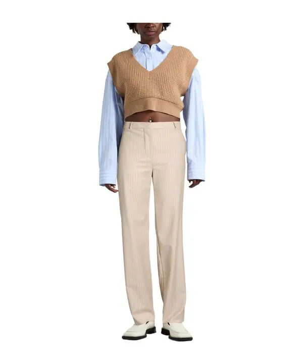 Max Mara Pinstriped Cool Wool Trousers