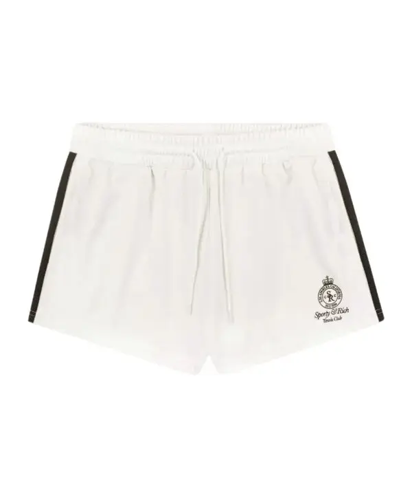 SPORTY  RICH Sporty & Rich Logo Embroidered Side Stripe Shorts