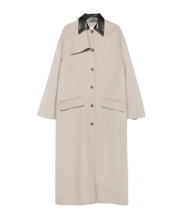 Nanushka Contrast Collar Button Coat