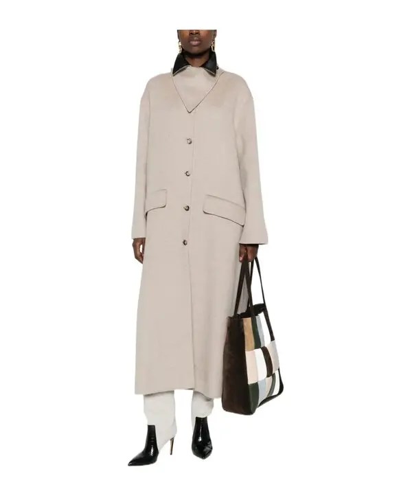 Nanushka Contrast Collar Button Coat