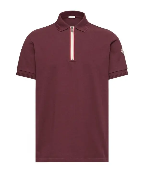Moncler Tricolor-trimmed Cotton Polo Shirt