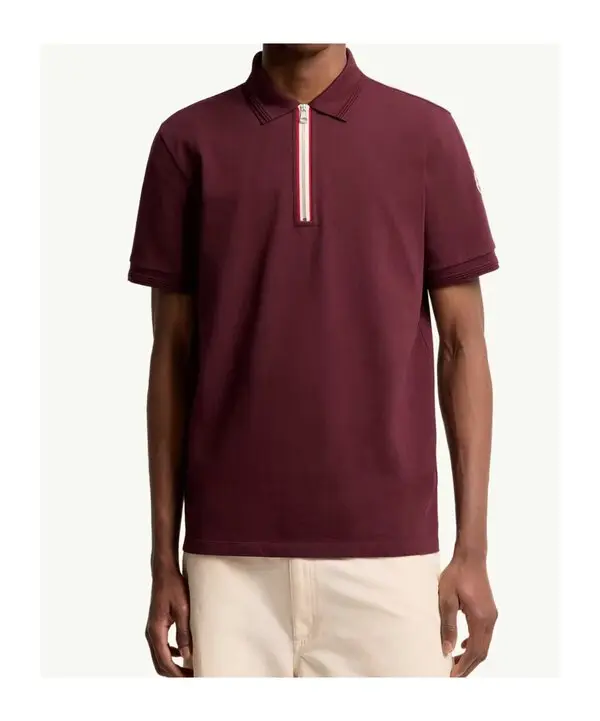 Moncler Tricolor-trimmed Cotton Polo Shirt