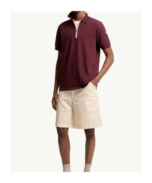 Moncler Tricolor-trimmed Cotton Polo Shirt
