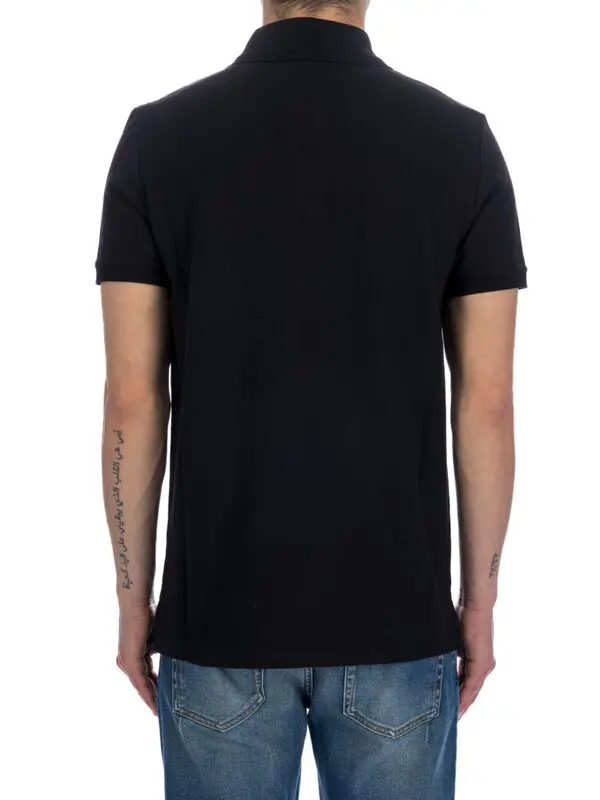 Balmain Monogram-pattern Piqué Short-sleeved Polo Shirt