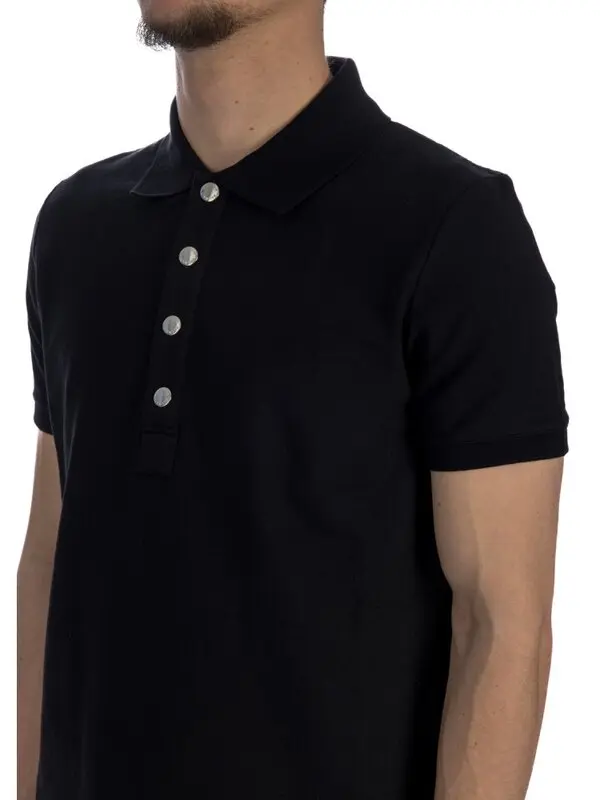 Balmain Monogram-pattern Piqué Short-sleeved Polo Shirt