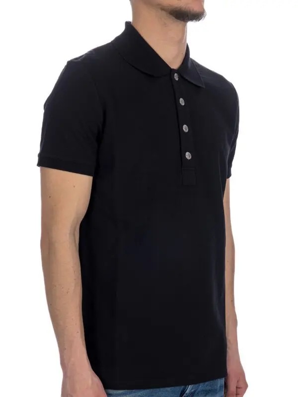 Balmain Monogram-pattern Piqué Short-sleeved Polo Shirt