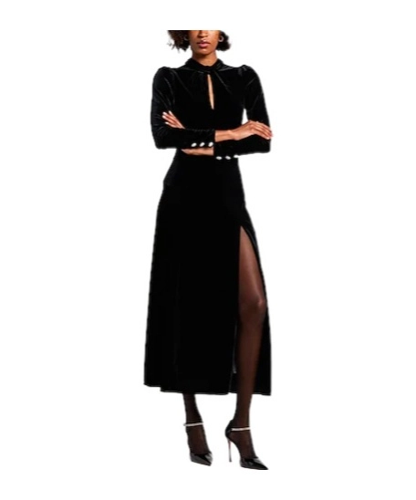 GANNI Velvet Dress With Appliqués And Crystals