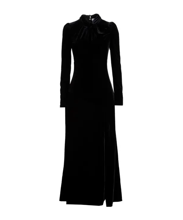 GANNI Velvet Dress With Appliqués And Crystals - Black