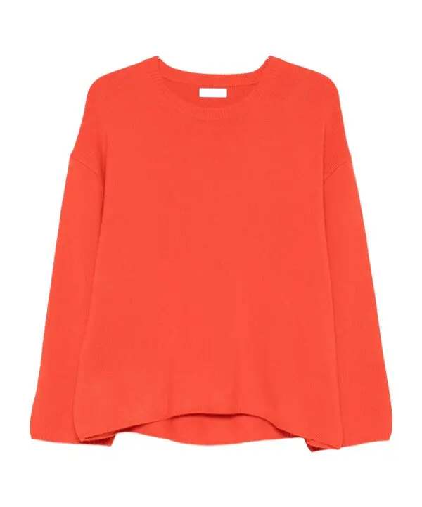 Soft Goat Crew-neck Jumper - Bright Orange