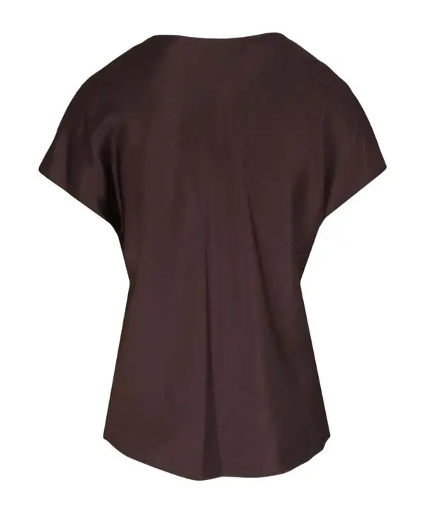 Vince Cap Sleeve V-neck Blouse - Brown