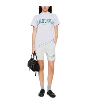 SPORTY  RICH Cotton-blend Shorts With Graphic Print