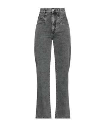 Isabel Marant Étoile Solid Color High Waist Straight Leg Jeans