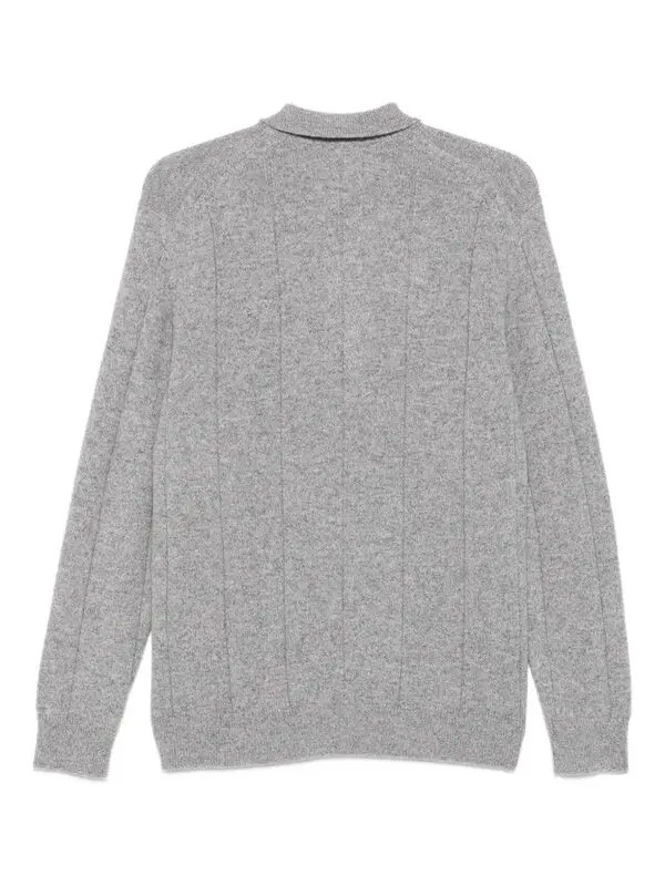Eleventy Ribbed Polo Shirt - Medium Gray