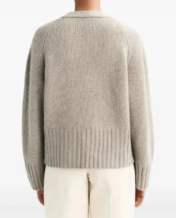 Soft Goat Button V-neck Cashmere Cardigan
