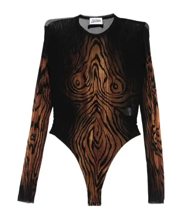 JEAN PAUL GAULTIER Long Sleeve Printed Bodysuit