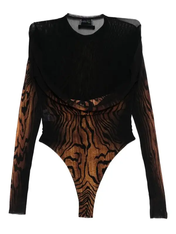 JEAN PAUL GAULTIER Long Sleeve Printed Bodysuit