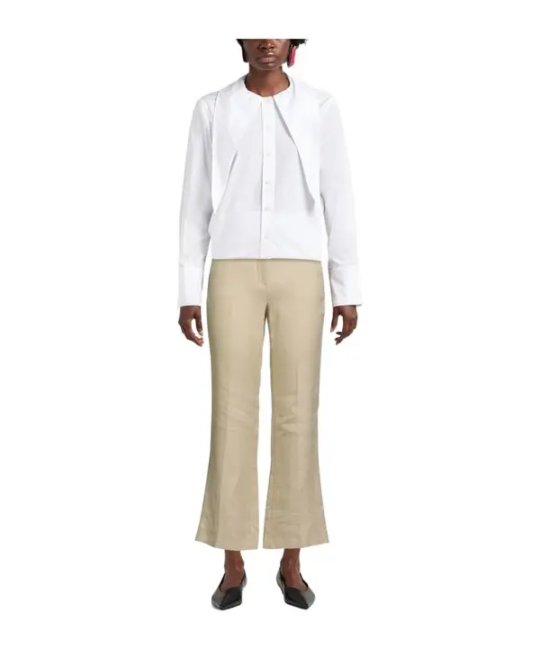 Max Mara Solid Color Versatile Minimalist Flared Casual Trousers