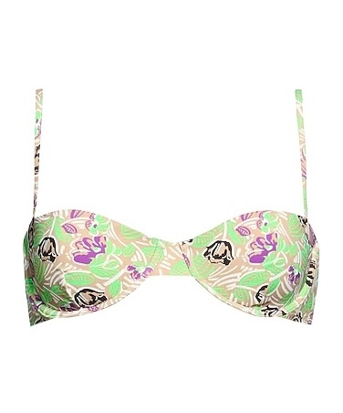 Tory Burch Floral-print Balconette Bikini Top - Green