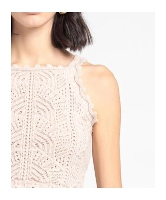 Saint Laurent Cropped Openwork Crochet Camisole
