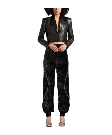 Chloé Velvet Jogger Pants With Gold Piping