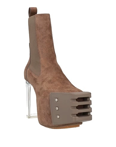 Rick Owens Suede Square-toe Block Heel Ankle Boots