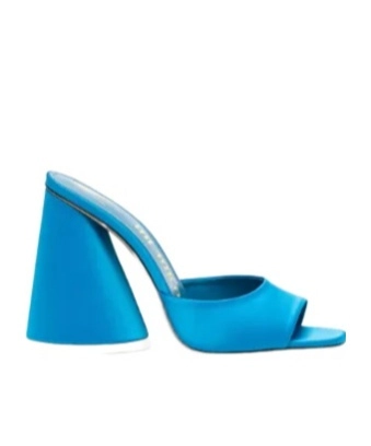 Attico Luz 100mm Satin Mules - Blue