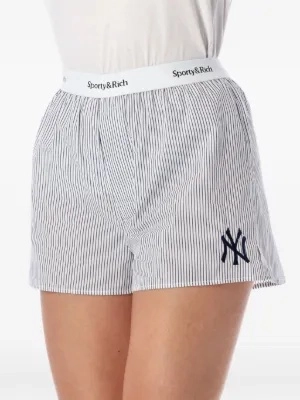 SPORTY  RICH Sporty & Rich New York Yankees Striped Shorts