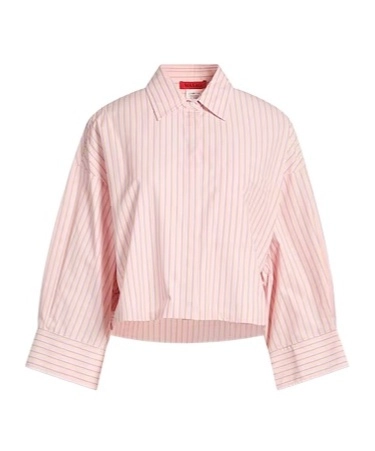 MAXCO. Max&co. Striped Embroidered Logo Poplin Shirt