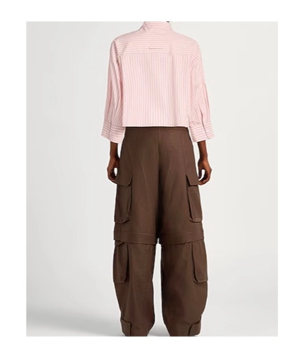 MAXCO. Max&co. Striped Embroidered Logo Poplin Shirt