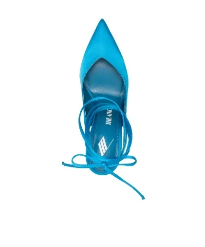 Attico Leather Pumps With Tie-fastening Ankle Strap - Blue