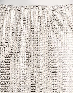 MAXCO. Max&co. Shiny Silver Grid Midi Skirt