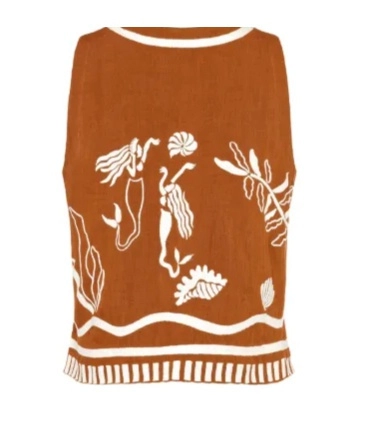 ERES Oursin Embroidered Sleeveless Vest