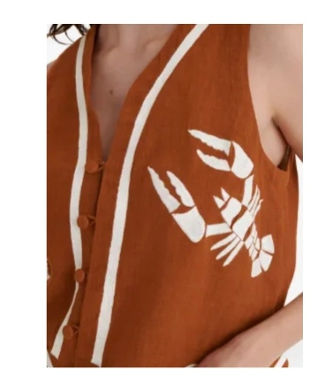 ERES Oursin Embroidered Sleeveless Vest