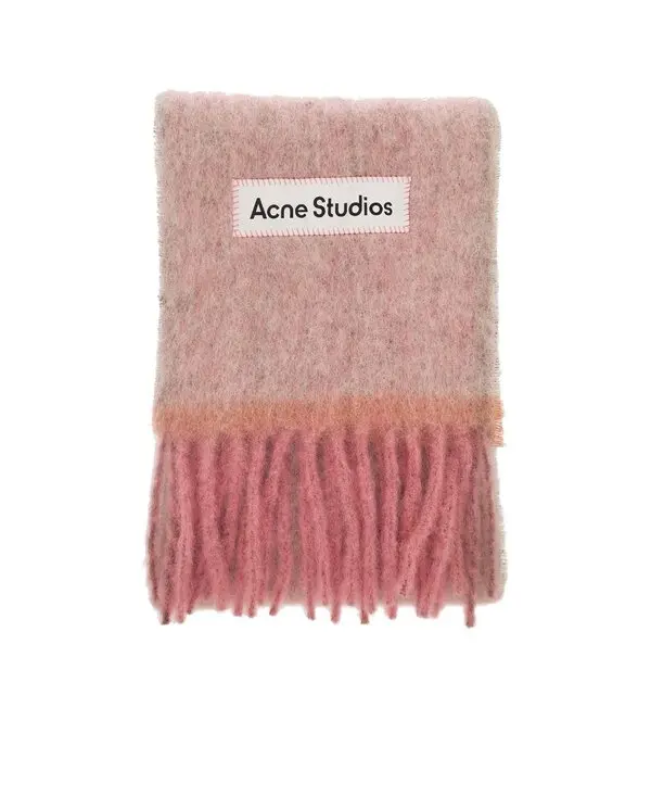 Acne Studios Logo Patch Fringed-edge Scarf