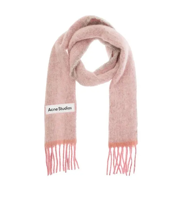 Acne Studios Logo Patch Fringed-edge Scarf