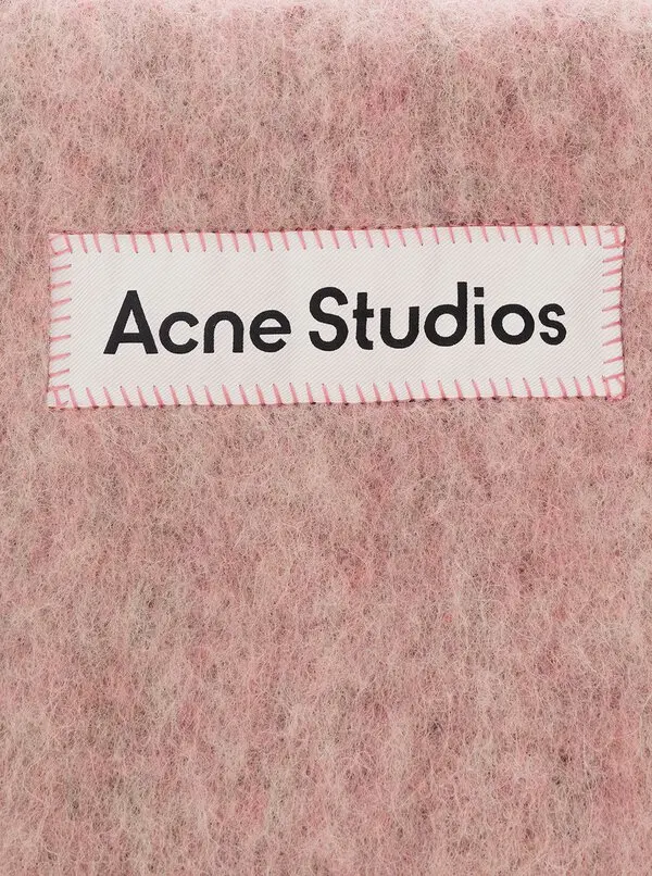 Acne Studios Logo Patch Fringed-edge Scarf