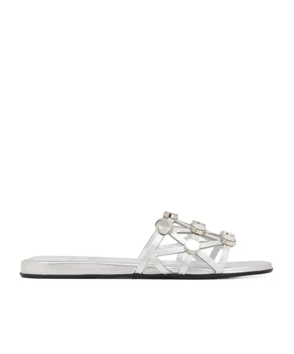 Attico Grid Stud-embellished Sandals - White