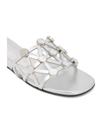 Attico Grid Stud-embellished Sandals - White