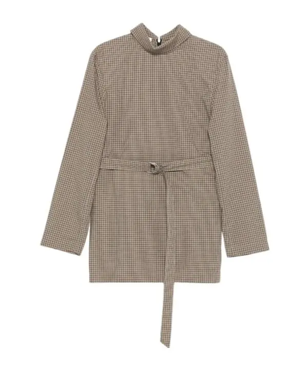 Nanushka Belted Checked Mini Dress