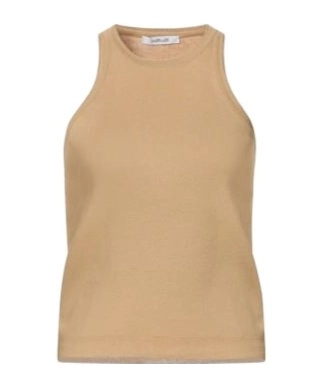 Max Mara Crew-neck Racerback Ribbed Tank Top - Nude
