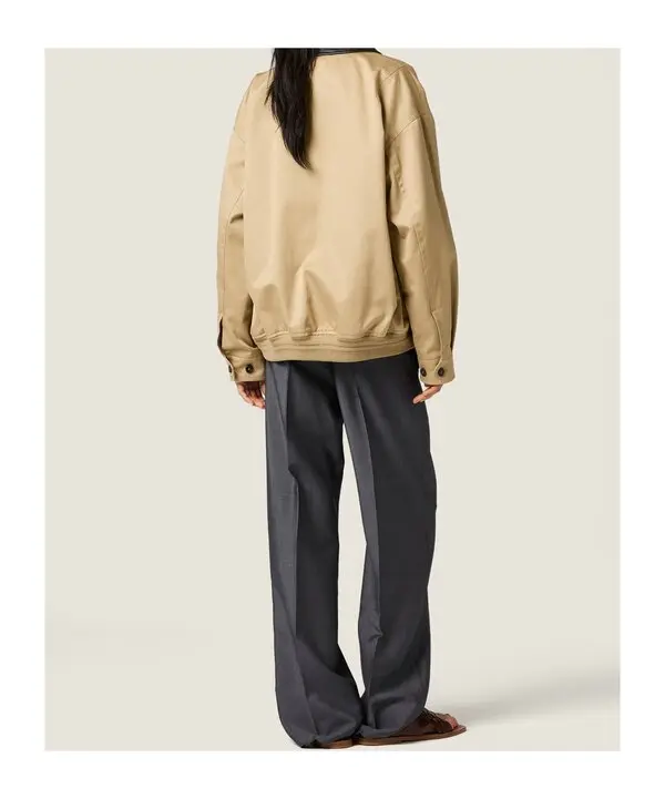 Miu Miu Chino And Leather Bomber Jacket