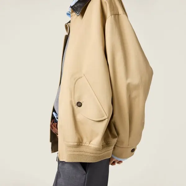 Miu Miu Chino And Leather Bomber Jacket