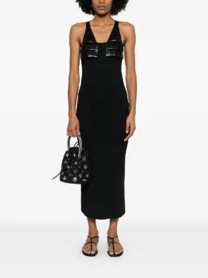 Nanushka Gildah Maxi Dress With V-neck And Appliqué Detailing