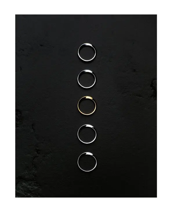Saint Laurent Twist Rings In 18k Grey Gold And 18k Yellow Gold
