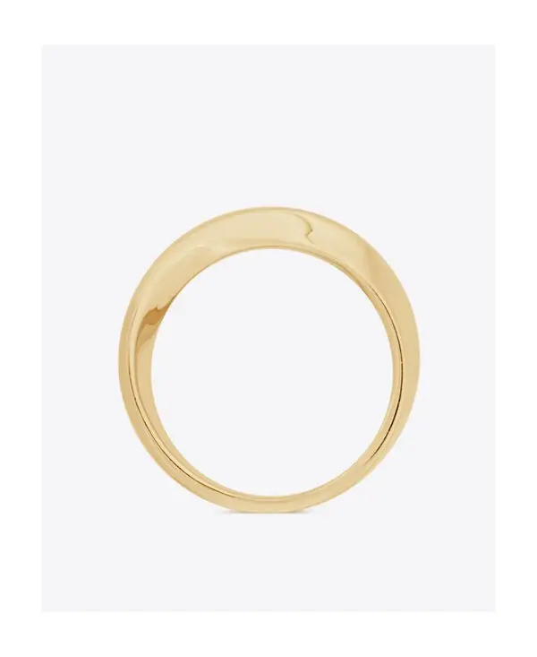 Saint Laurent Twist Rings In 18k Grey Gold And 18k Yellow Gold